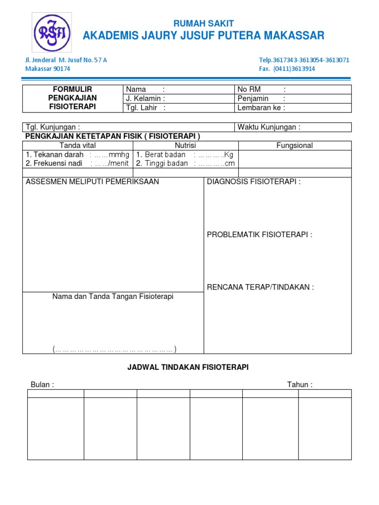 Formulir Klaim Rawat Jalan Fisioterapi | PDF