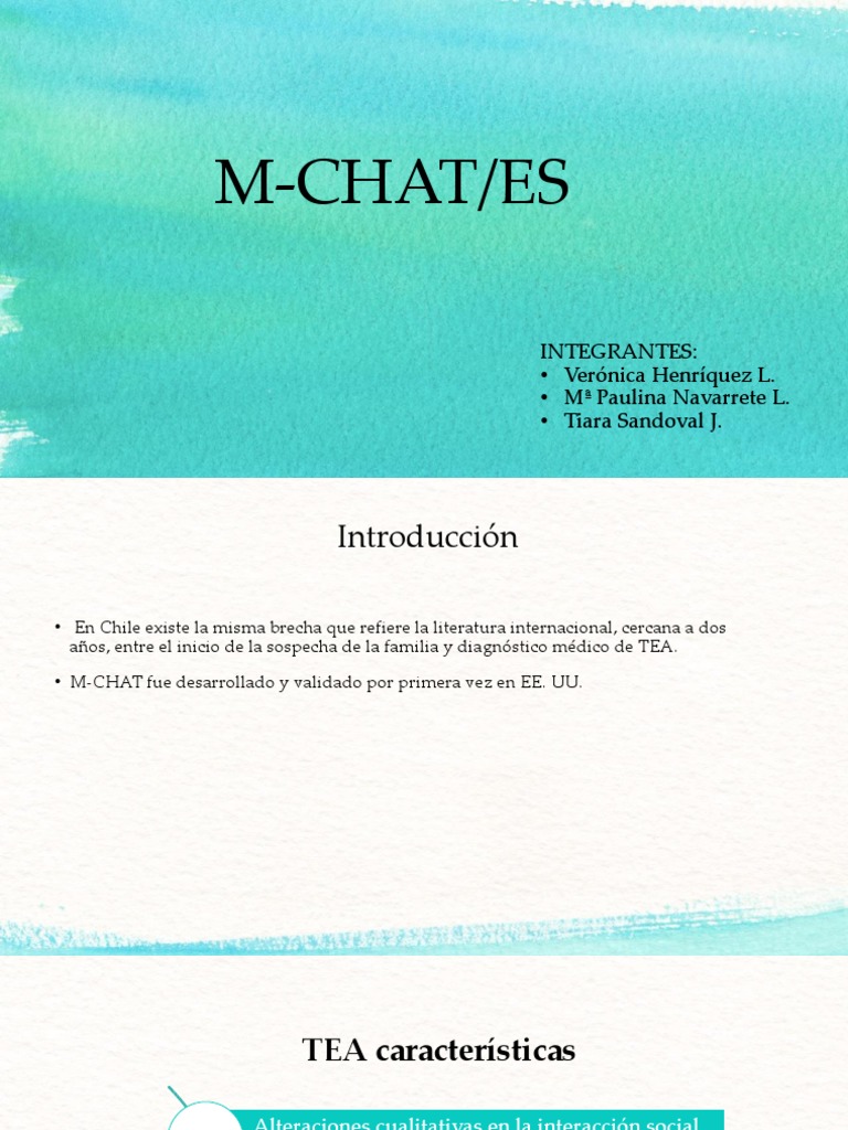 M Chat | PDF | Espectro autista | Diagnóstico psiquiátrico