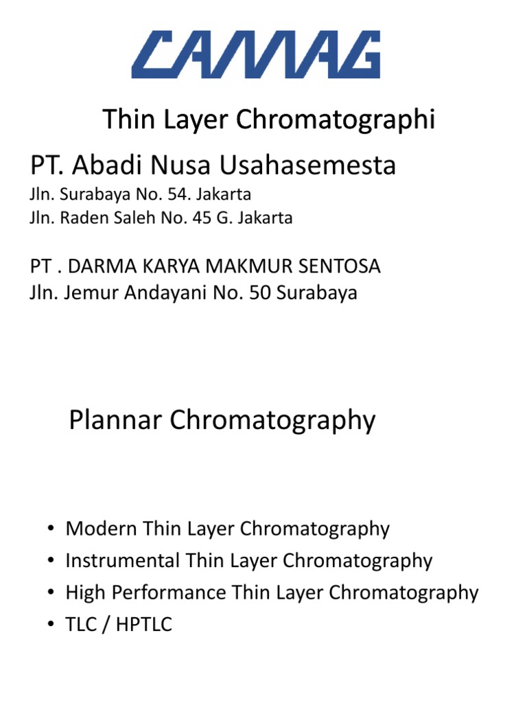 Camag | PDF | Thin Layer Chromatography | Chromatography