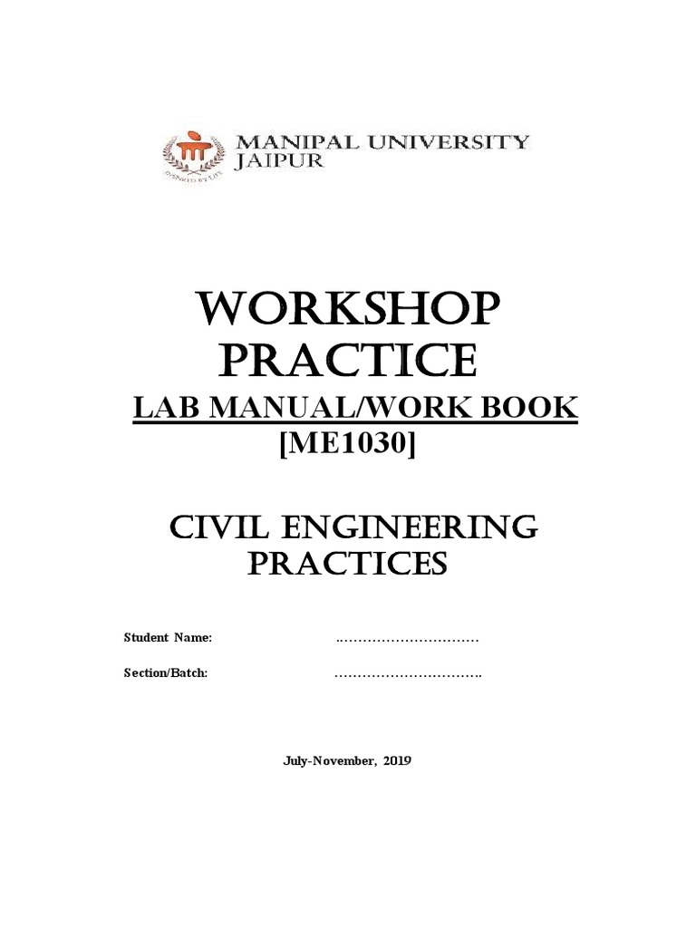 Civil Engineering Workshop Lab Manual | PDF | Deformation (Engineering ...