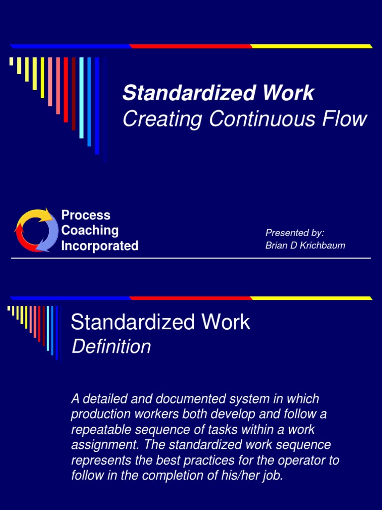 Standardized Work: Creating Continuous Flow | PDF | Engineering | Business