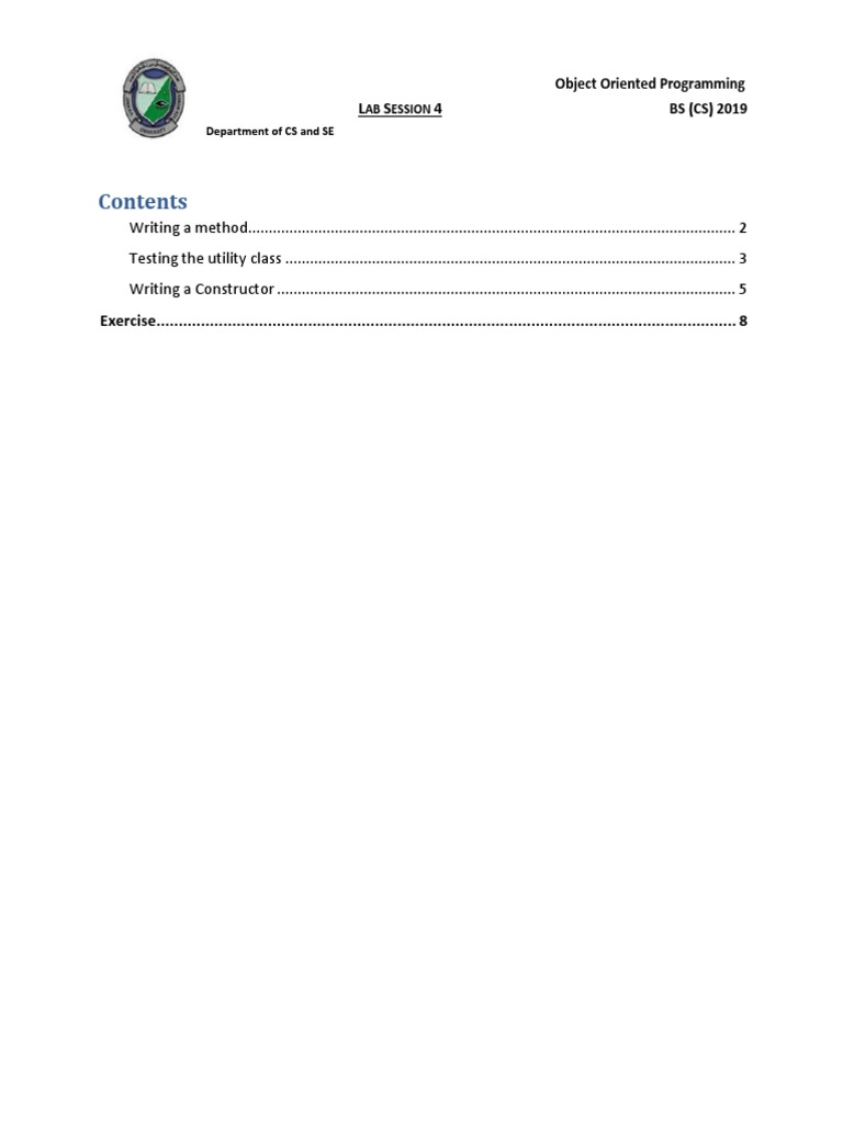 Lab Session 4 Pdf Constructor Object Oriented Programming Programming