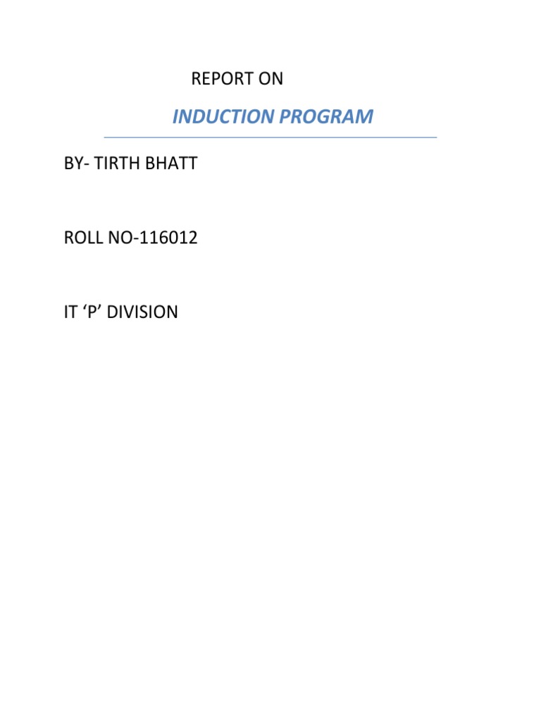 Induction Program: Report On | PDF | Educational Psychology | Applied ...