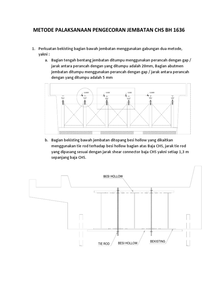 Metode Pelaksanaan Pengecoran Jembatan CHS | PDF | Teknologi & Rekayasa