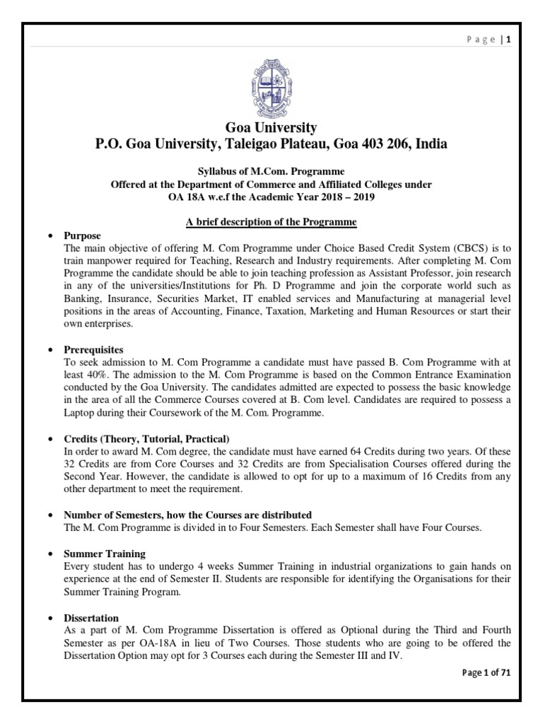 Mcom Syllabus | PDF | Foreign Exchange Market | Exchange Rate