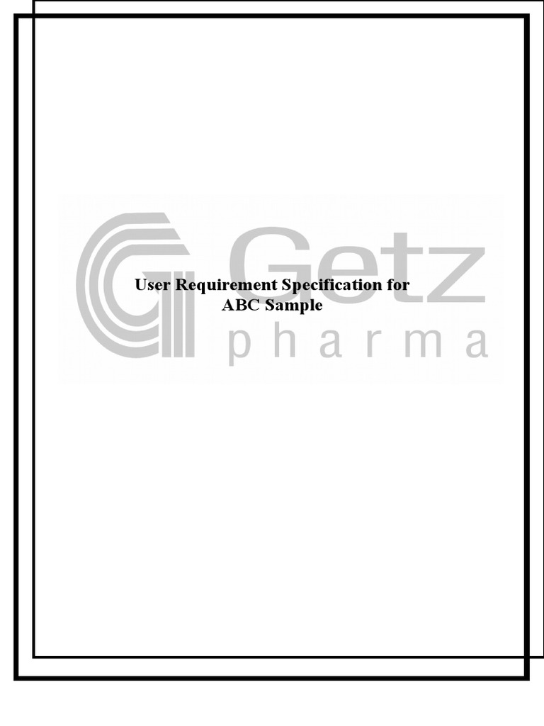 User Requirement Specification For ABC Sample | PDF