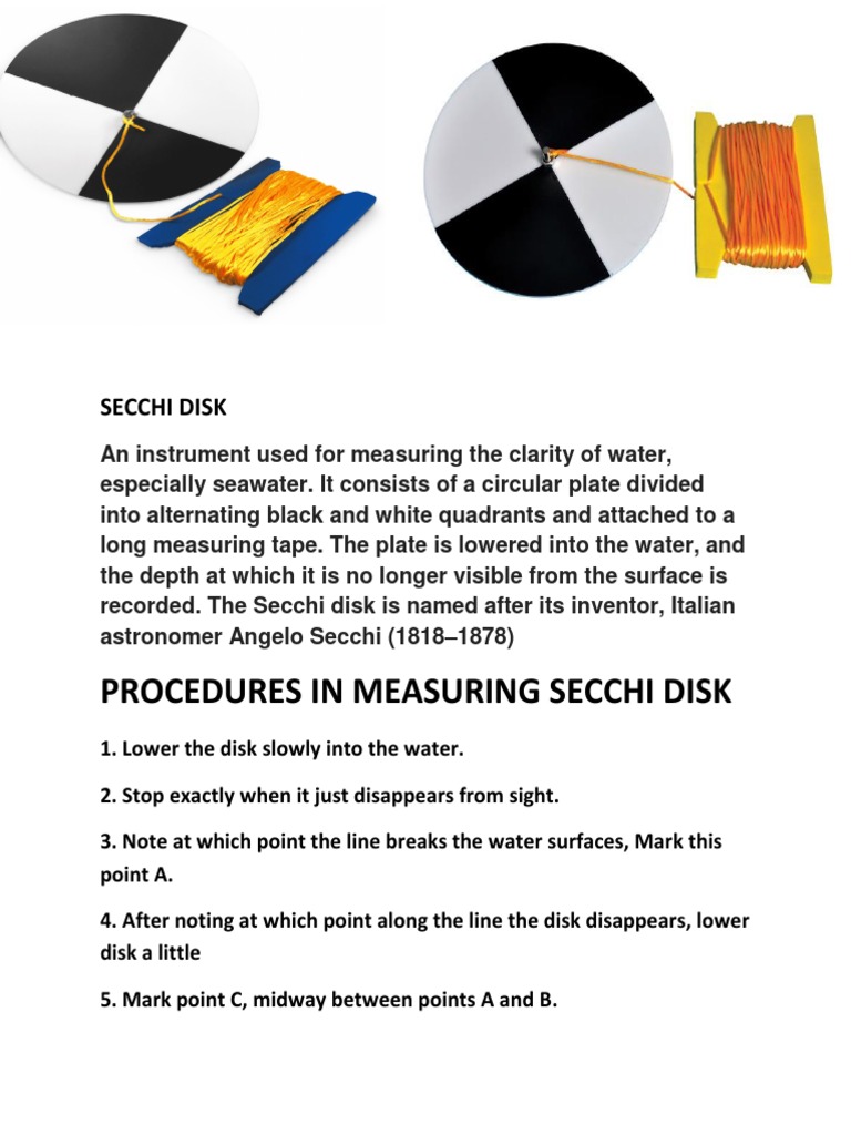 Procedures in Measuring Secchi Disk | PDF | Art