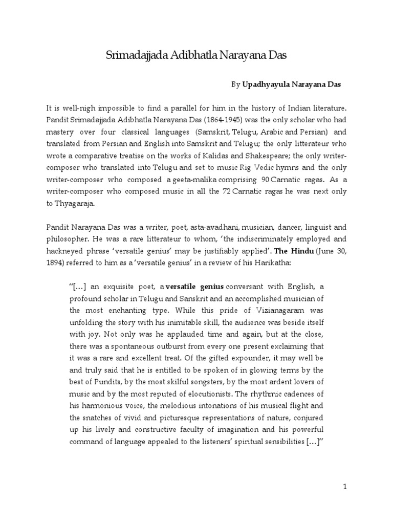 Srimadajjada Adibhatla Narayana Das | PDF | Religion And Belief