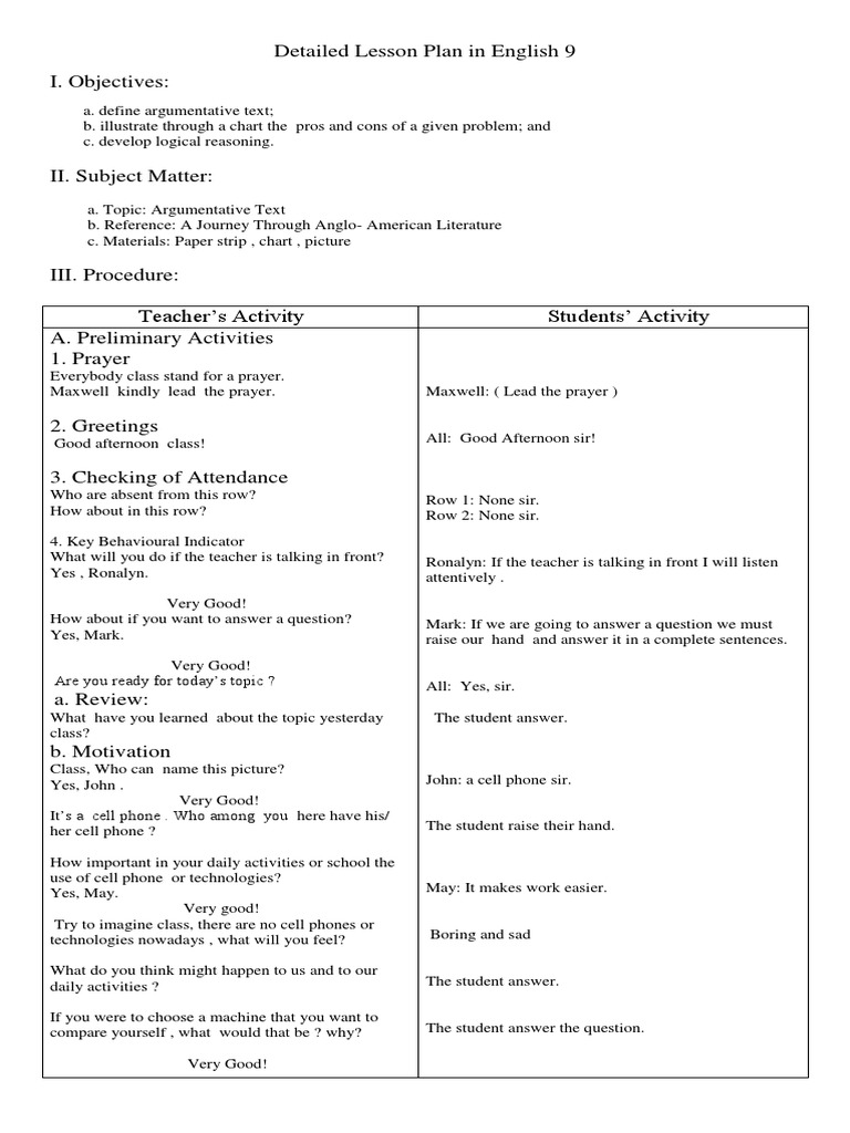 Detailed Lesson Plan in English 9 | PDF | Lesson Plan | Telephone