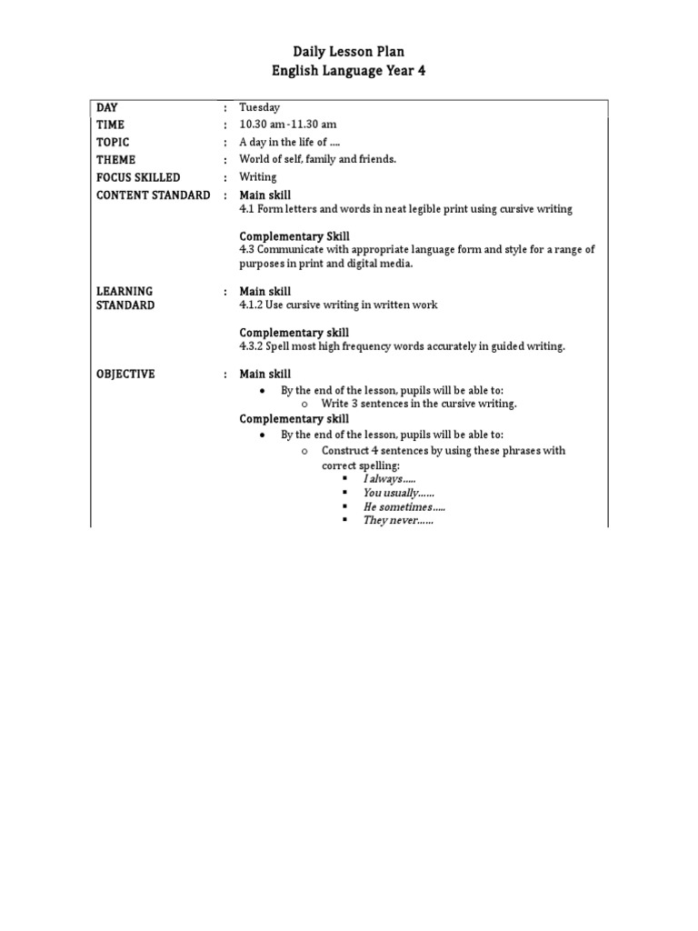 Writing Cefr LP | PDF | Adverb | Lesson Plan