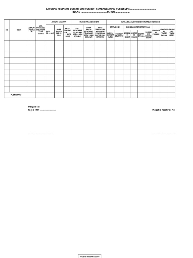 Format Laporan Sdidtk 2019 | PDF