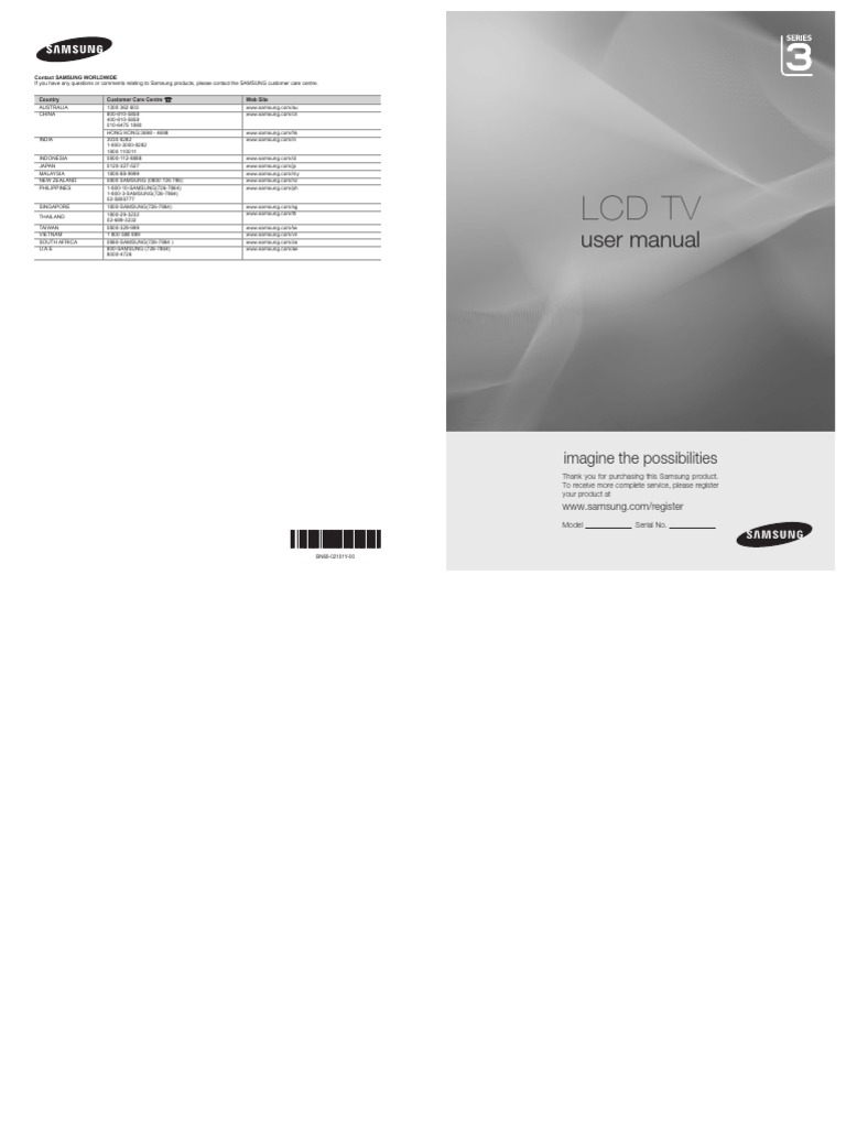 LCD TV: User Manual | PDF | Hdmi | Film Industry