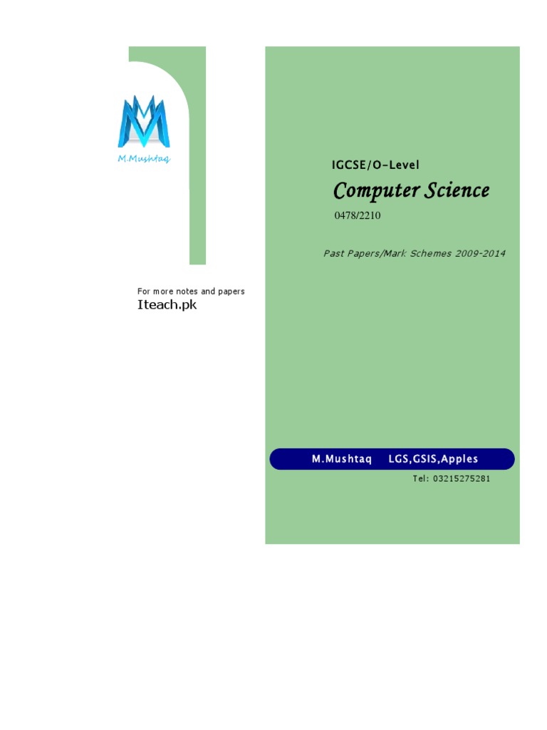 IGCSE - O-Level Computer Science - Iteach PDF | PDF | Computer Data ...