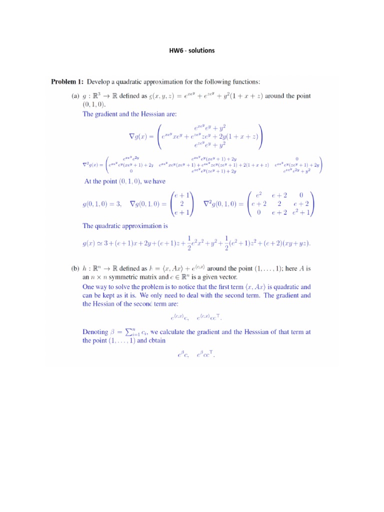 Multivariate Calculus Homework 6 | PDF