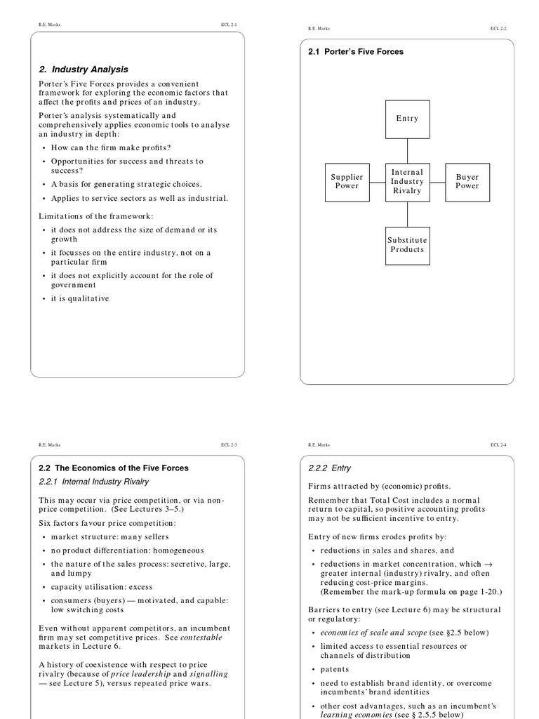 Porter's 5 Force Model | PDF | Economies Of Scale | Profit (Economics)