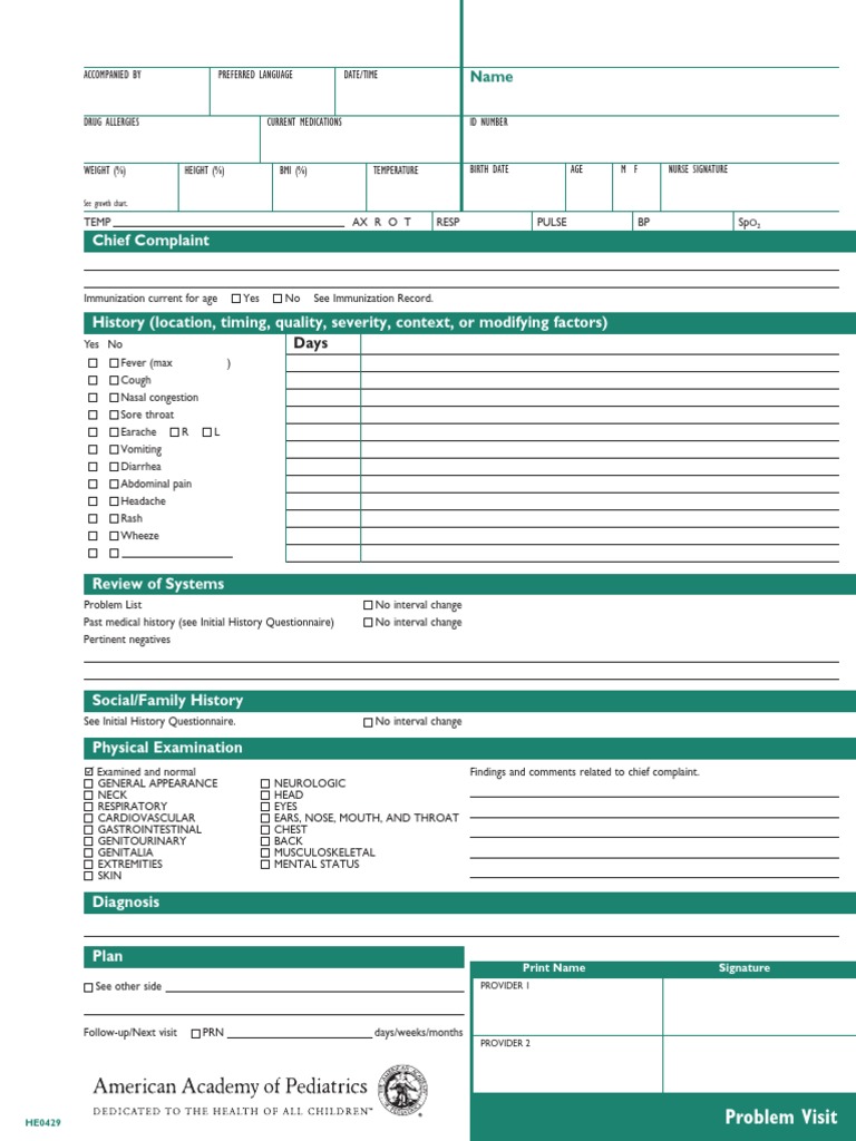 Chief Complaint: Problem Visit | Download Free PDF | Clinical Medicine ...