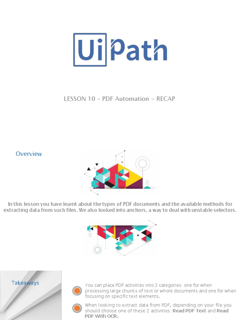 LESSON 10 - PDF Automation - RECAP | PDF | Career & Growth | Computers