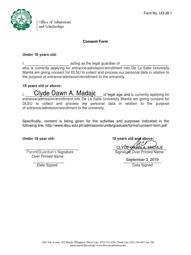 Consent Form Short Version PDF | PDF