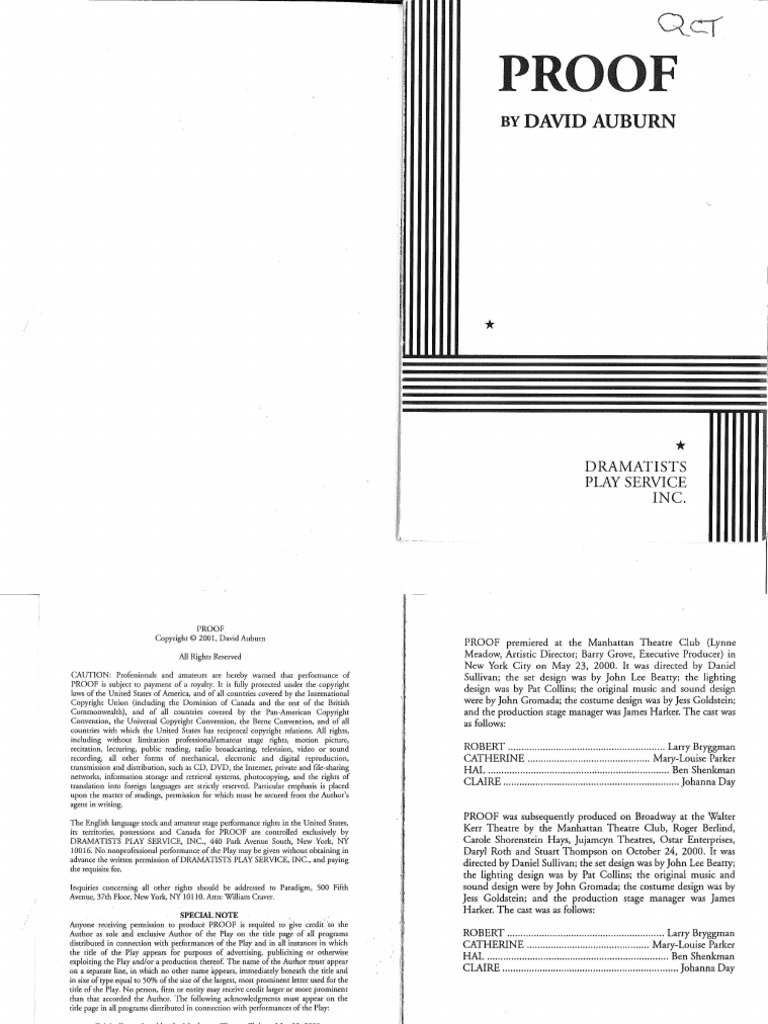 Proof - David Auburn | PDF