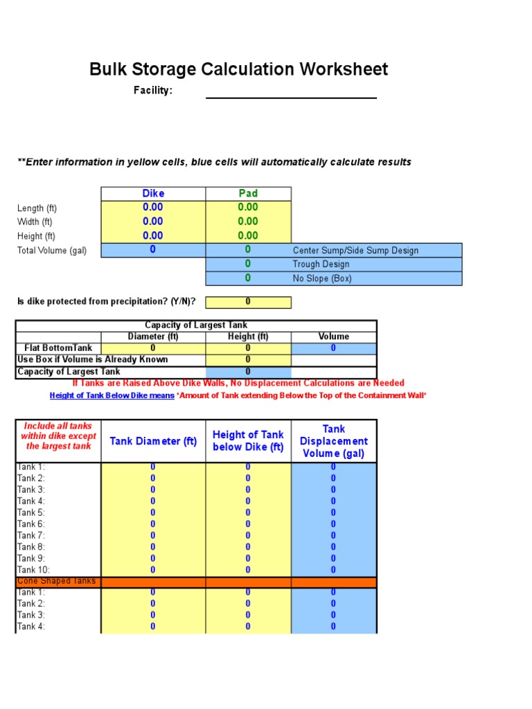 Final Bulk Storage Calculation | PDF | Volume | Nature