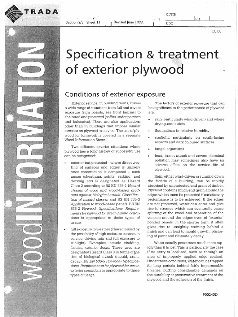 Plywood Specifications PDF | PDF