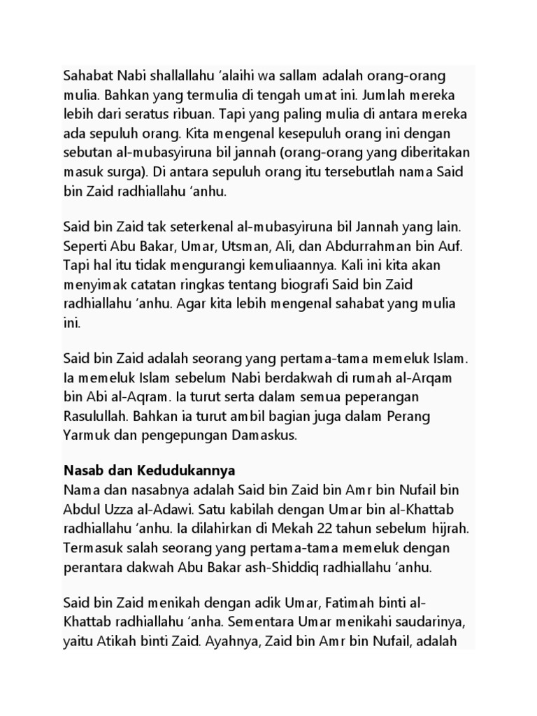 SAID BIN ZAID | PDF