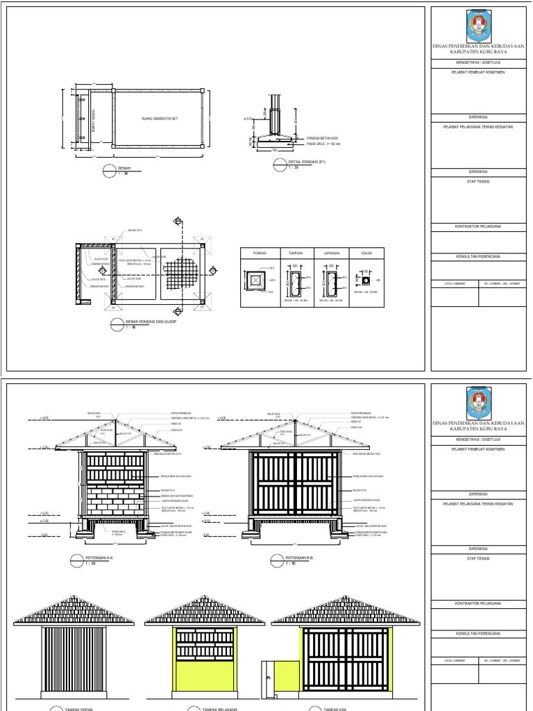 Desain Ruang Genset dan Pondasi | PDF