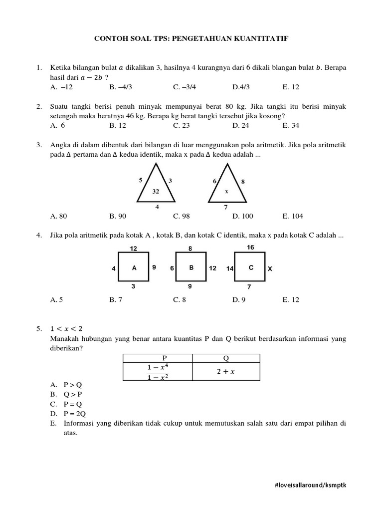 Contoh Soal Tps | PDF