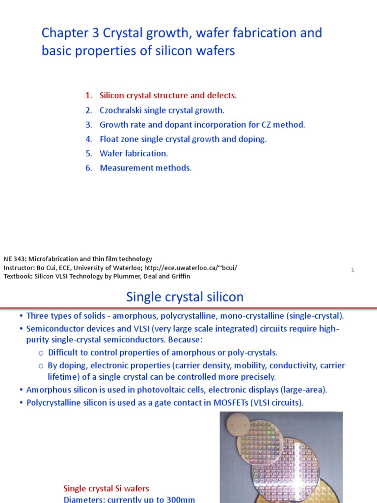 Silicon Crystal Growth and Wafer Fabrication | PDF | Dislocation ...