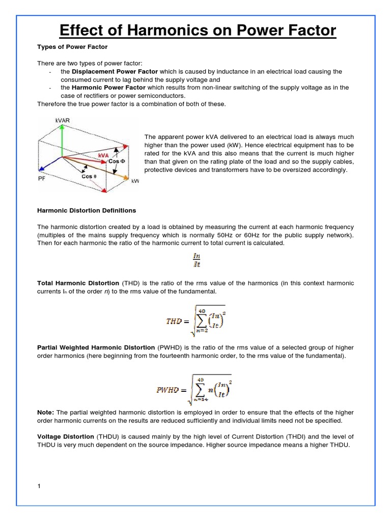 Effect of Harmonics On Power Factor | PDF | Capacitor | Ac Power