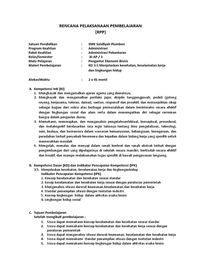 Lk. 4 RPP KD 3.5 Ekonomi | PDF