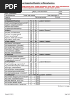 Piping System Inspection Checklist | PDF | Leak | Pipe (Fluid Conveyance)