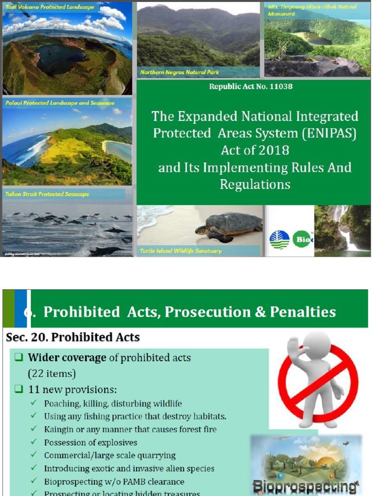 R.A. 11038 or The ENIPAS Act of 2018 and Its IRR | PDF | Environmental ...