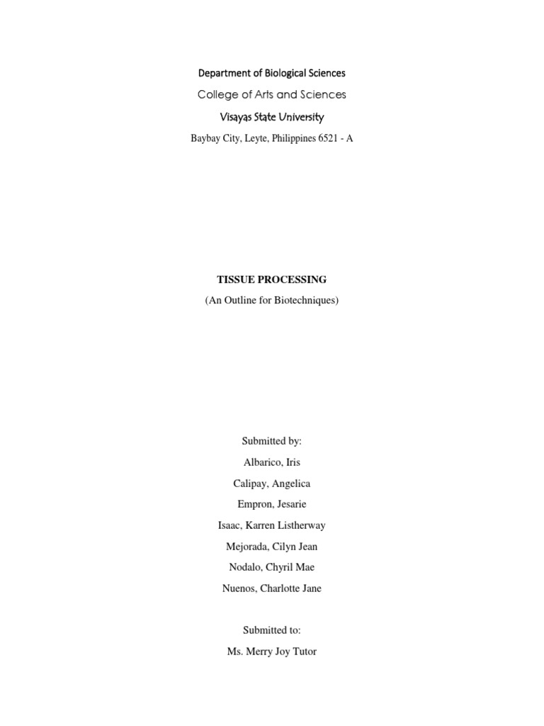 Tissue Processing | PDF | Ethanol | Materials
