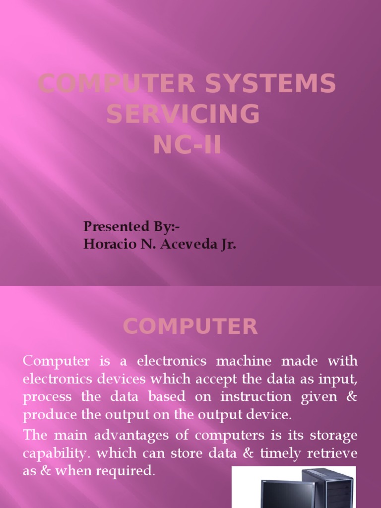 COC 1 - Computer Systems Servicing Presentation by Horacio N. Aceveda ...