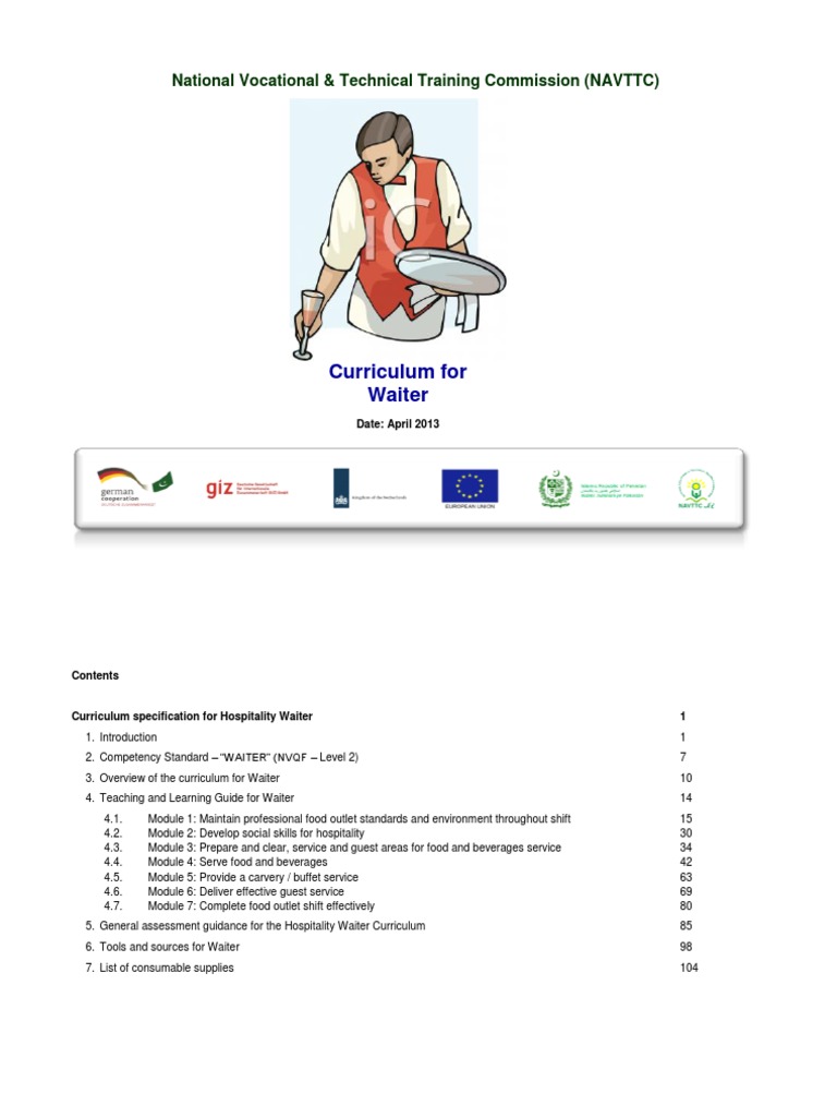 Waiter PDF | PDF | Hygiene | Waiting Staff