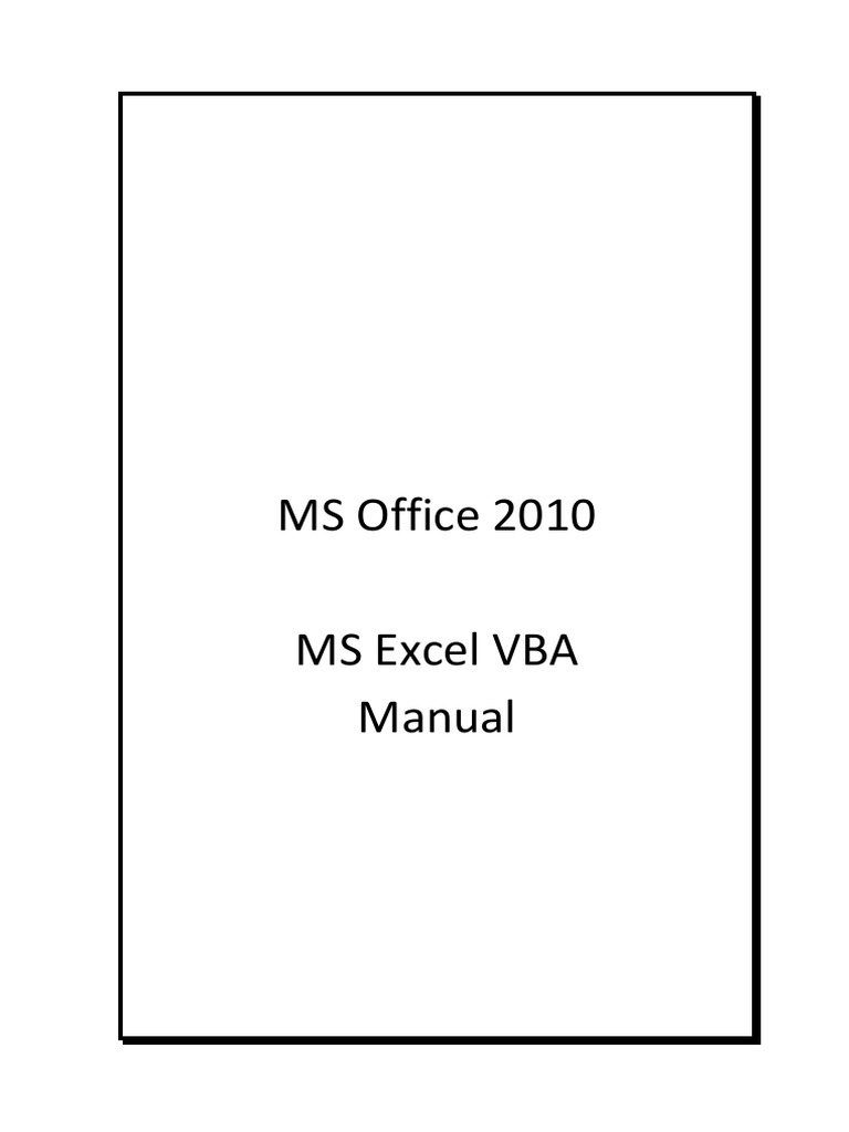Excel Vba Intro Pdf Visual Basic For Applications Microsoft Excel