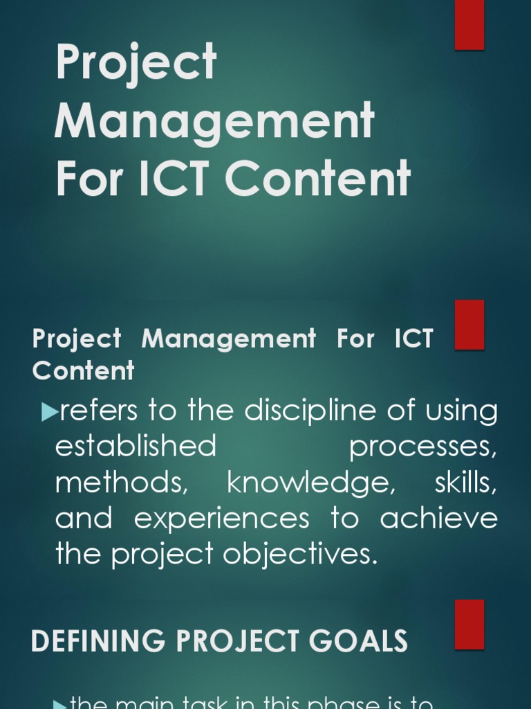 Project Management For ICT Content | PDF | Computers