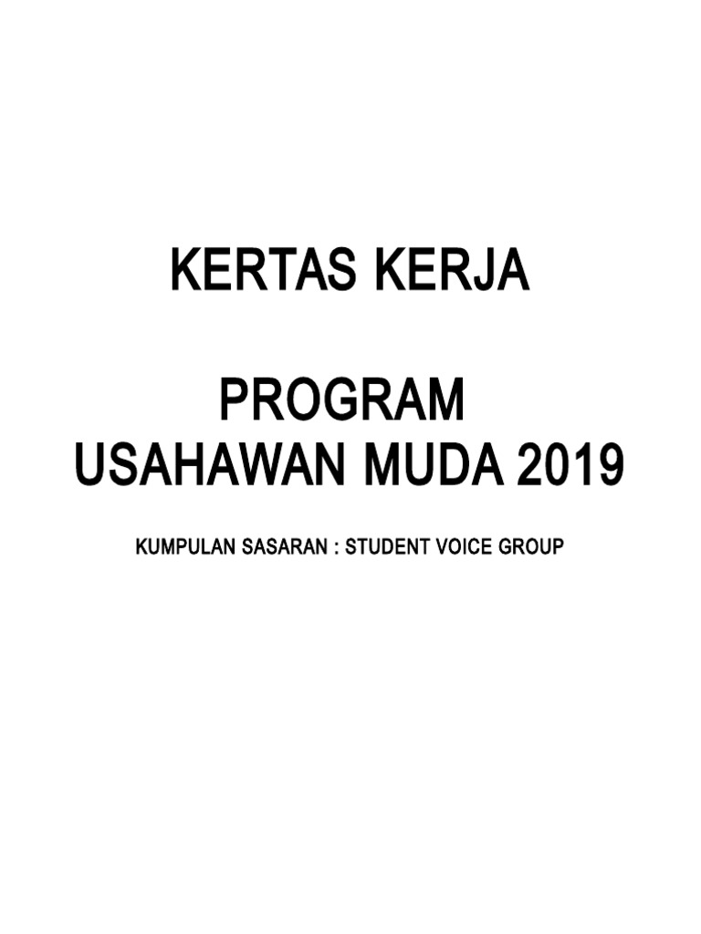 Kertas Kerja Usahawan Muda | PDF