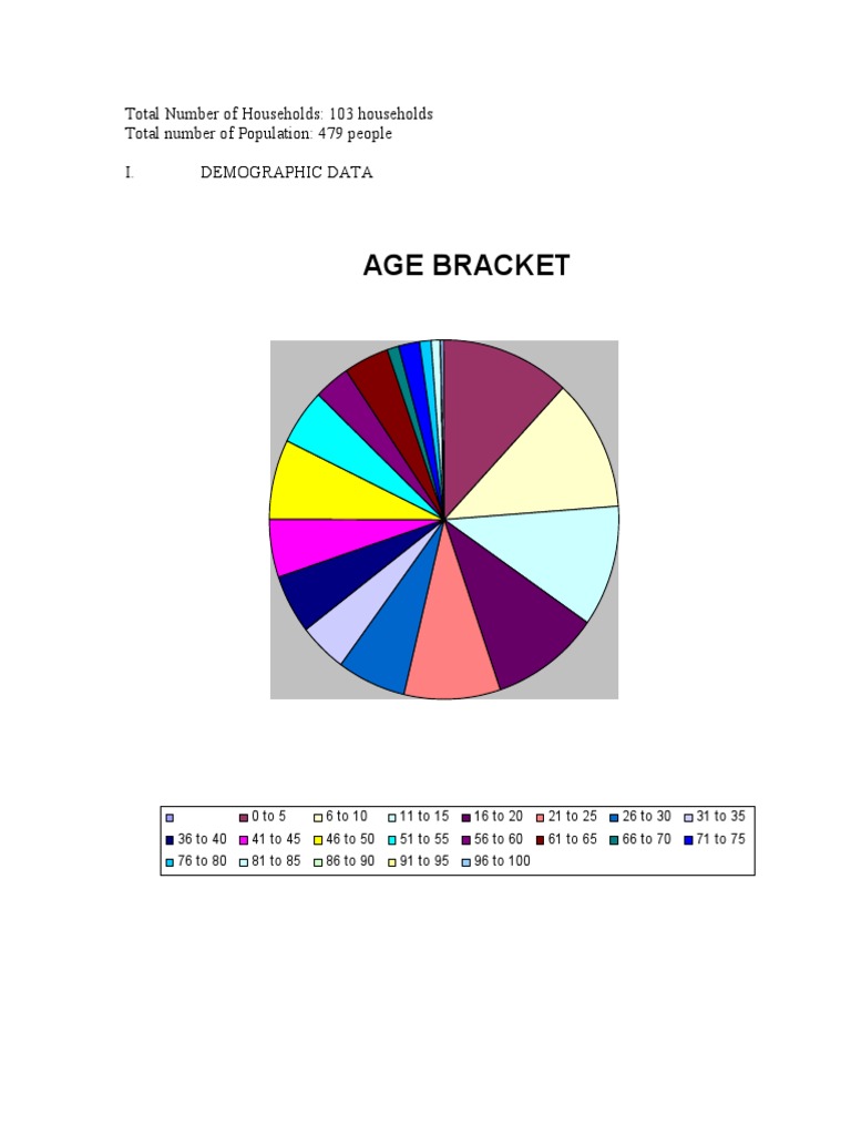 Age Bracket: Total Number of Households: 103 Households Total Number of ...