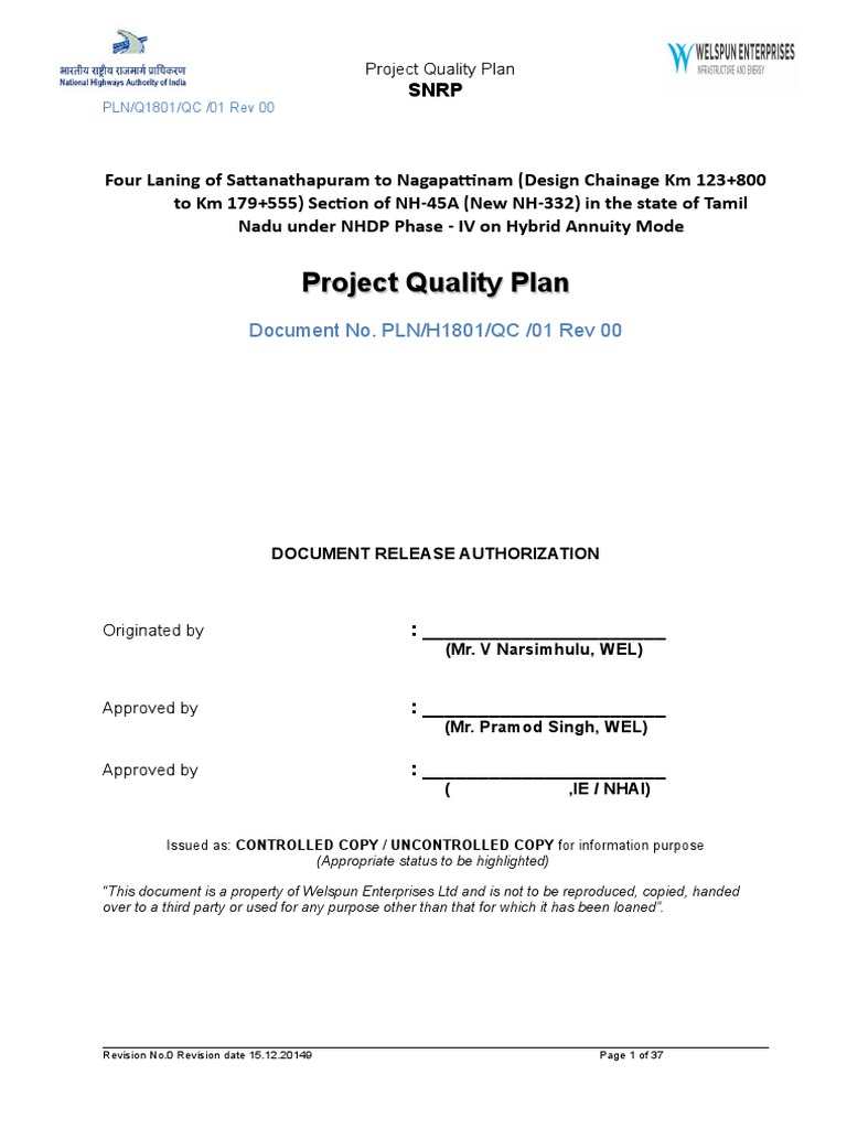 1 PQP - SNRP R1 | PDF | Verification And Validation | Quality Assurance