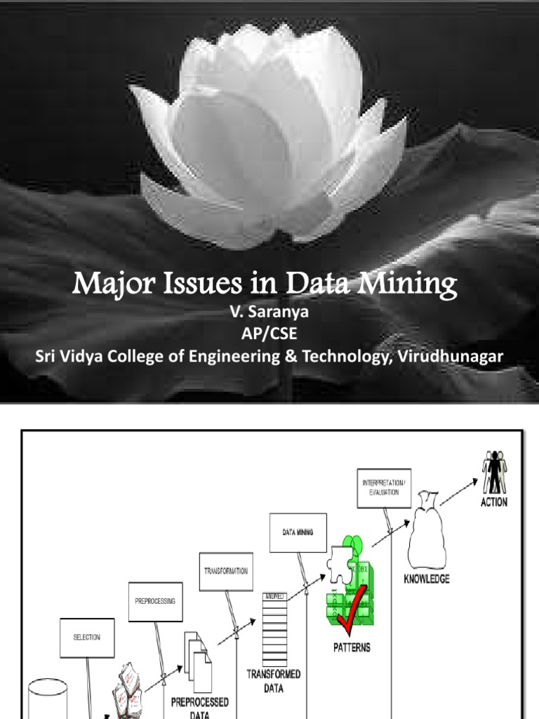 Major Issues in Data Mining: V. Saranya Ap/Cse Sri Vidya College of ...