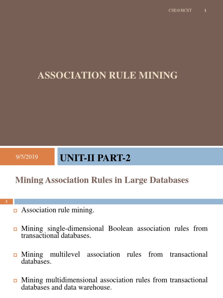 Association Rule Mining | PDF | Correlation And Dependence ...