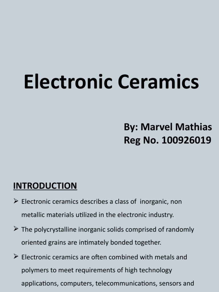 Electronic Ceramics and Cermets | PDF | Ceramics | Chemical Substances
