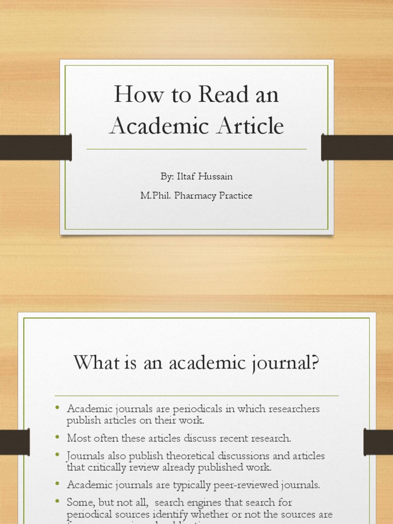 How To Read An Artical | PDF | Academic Journal | Citation
