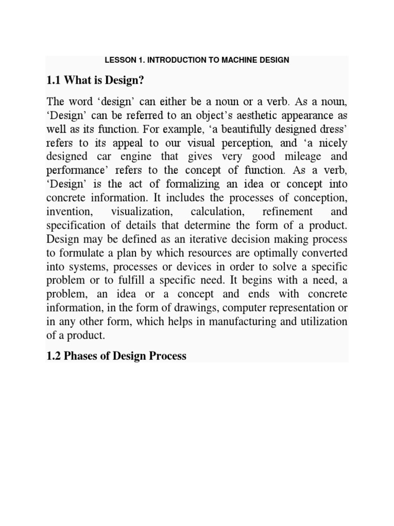 Introduction to Machine Design | PDF | Design | Strength Of Materials