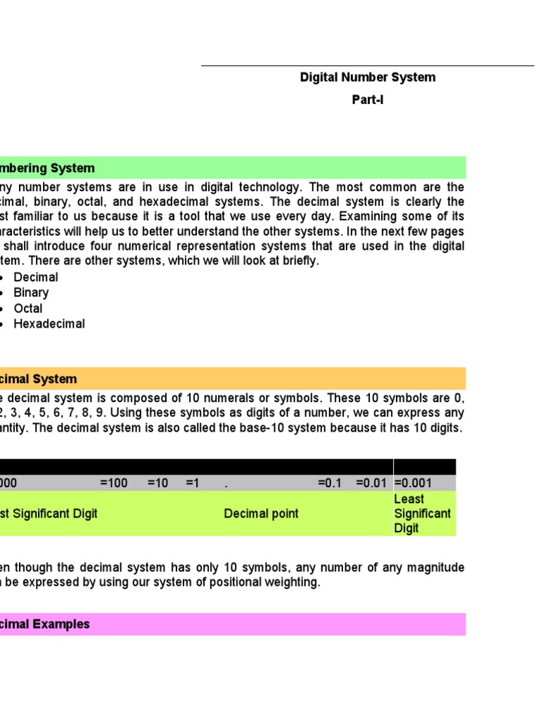1digital Number System Pdf Binary Coded Decimal Theory Of Computation 