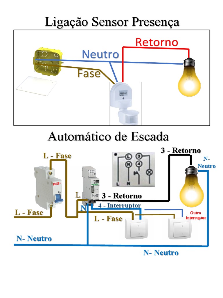 Ligação Sensor de Presença e Automático de Escada | PDF