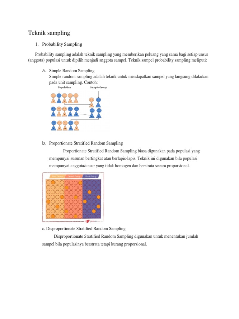 Teknik Sampling: Probabilitas & Nonprobabilitas | PDF | Sains & Matematika