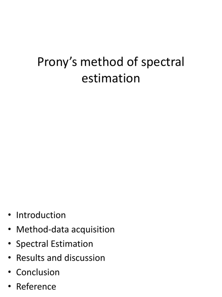 Prony's Method of Spectral Estimation | PDF | Spectral Density | Telecommunications Engineering